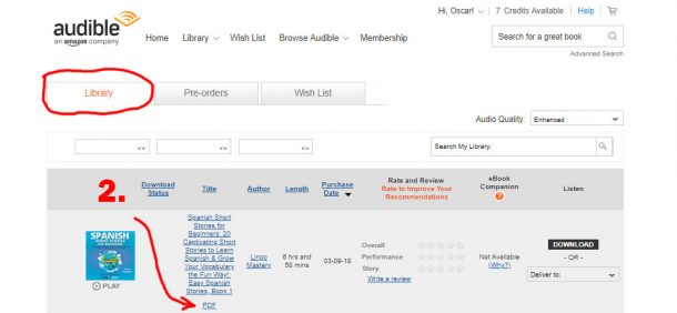 How To Get The Accompanying PDF from Audible - Lingo Mastery